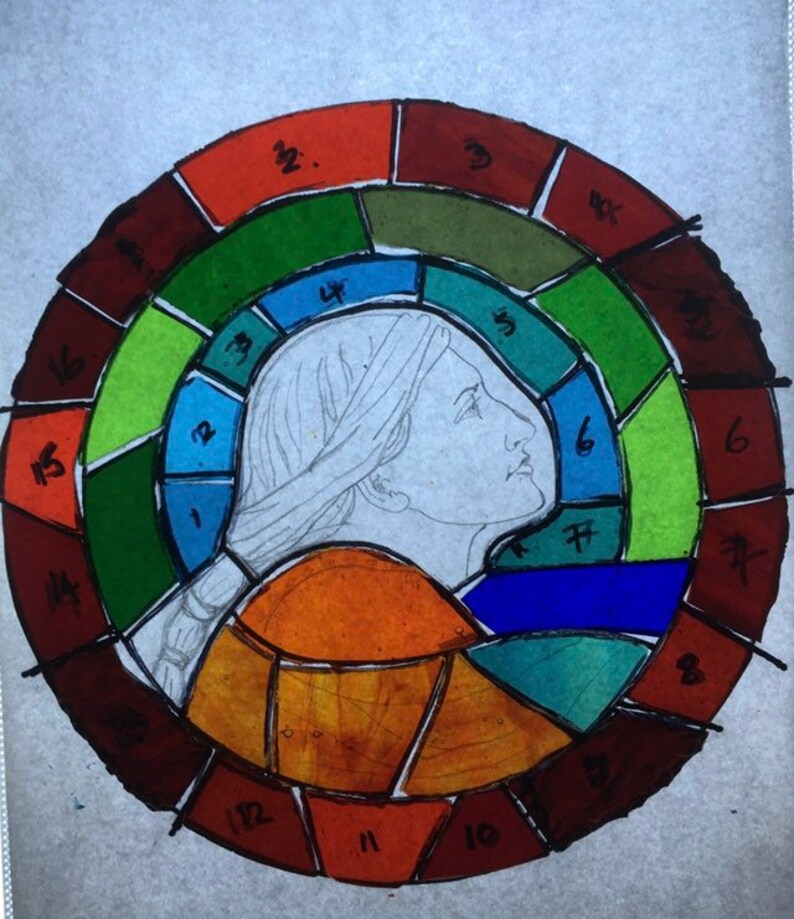 Stained Glass Medieval Style Roundel - Etsy UK