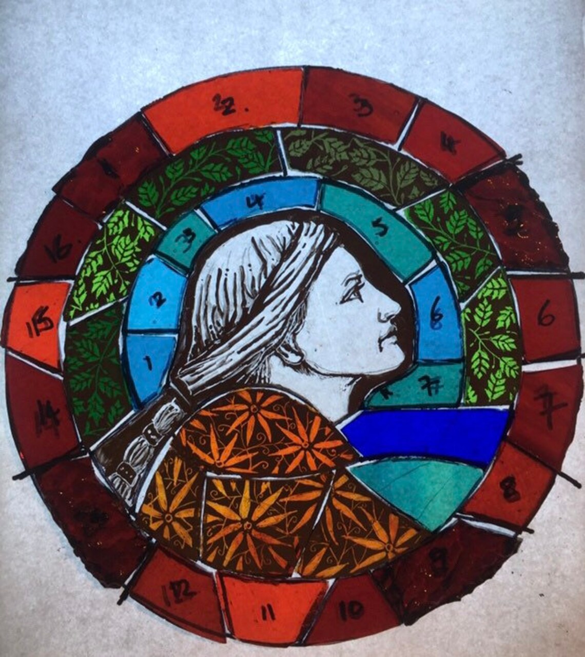 Stained Glass Medieval Style Roundel - Etsy UK