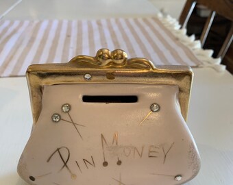 Vintage 1950's Pin Money Pete Bowling Pin Coin Bank, MCM Plastic Piggy ...
