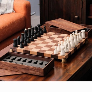 Luxury Chess Set, Regal Chess Set, Walnut-beechwood Chess Board ...