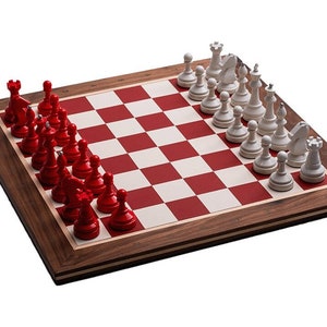 Bespoke Tournament Chess Set, Large Chess Board, Wooden Leather ...