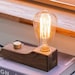 Wooden Small Lamp - Vintage Desk Lamp With Dimmable Brass - Table Lamp ...