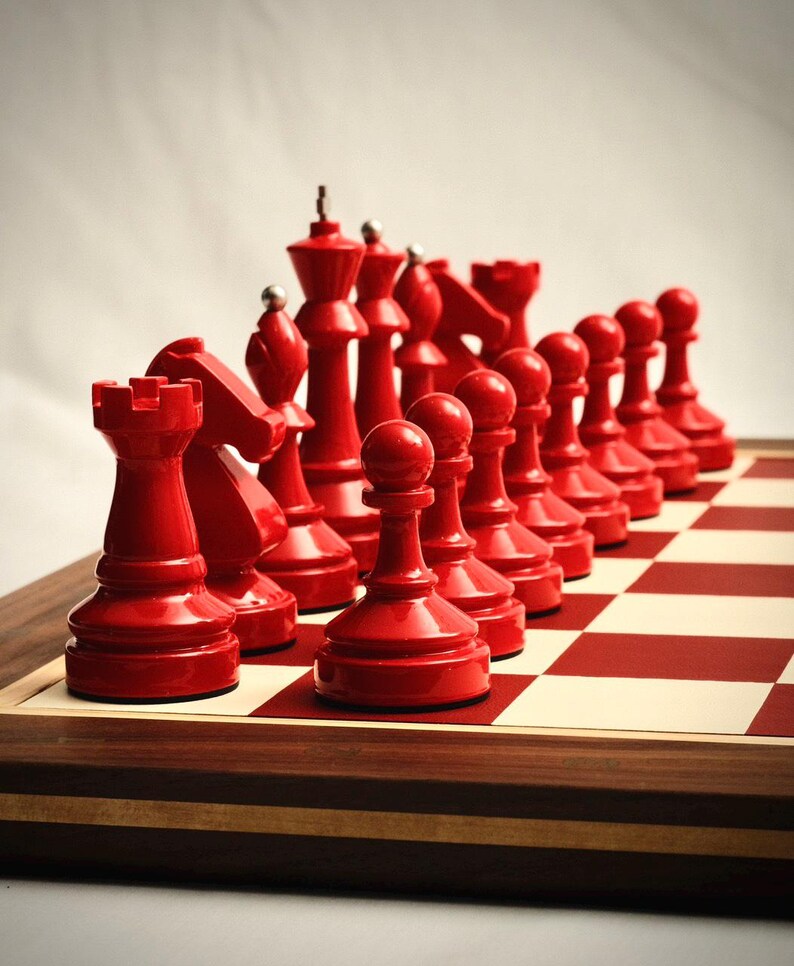 Bespoke Tournament Chess Set, Large Chess Board, Wooden Leather ...