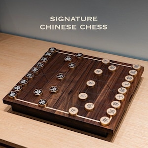 Premium Chinese Chess Set, Xiangqi Chess Set, Walnut Brass Xiangqi ...