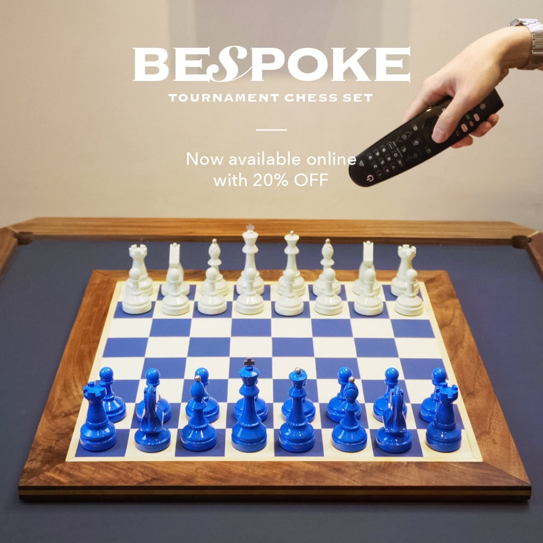 Bespoke Tournament Chess Set, Wooden Leather Lacquered Bold Chess Set ...