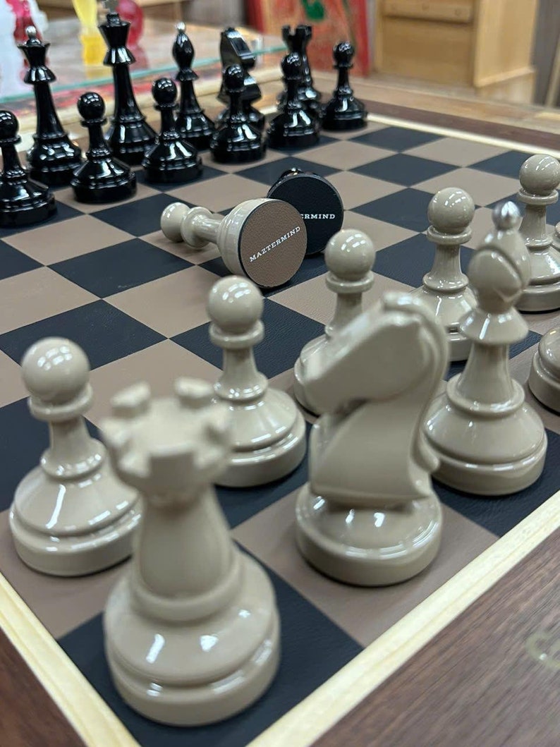 Luxury Tournament Chess Set, Large Chess Board, Gorgeous Walnut Brass ...