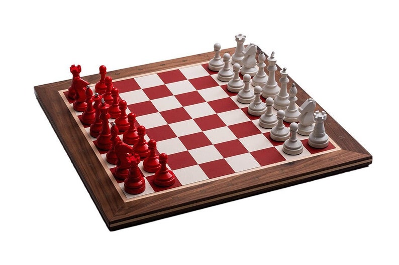 Bespoke Tournament Chess Set, Large Chess Board, Wooden Leather ...