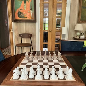 Bespoke Tournament Chess Set, Large Chess Board, Wooden Leather ...