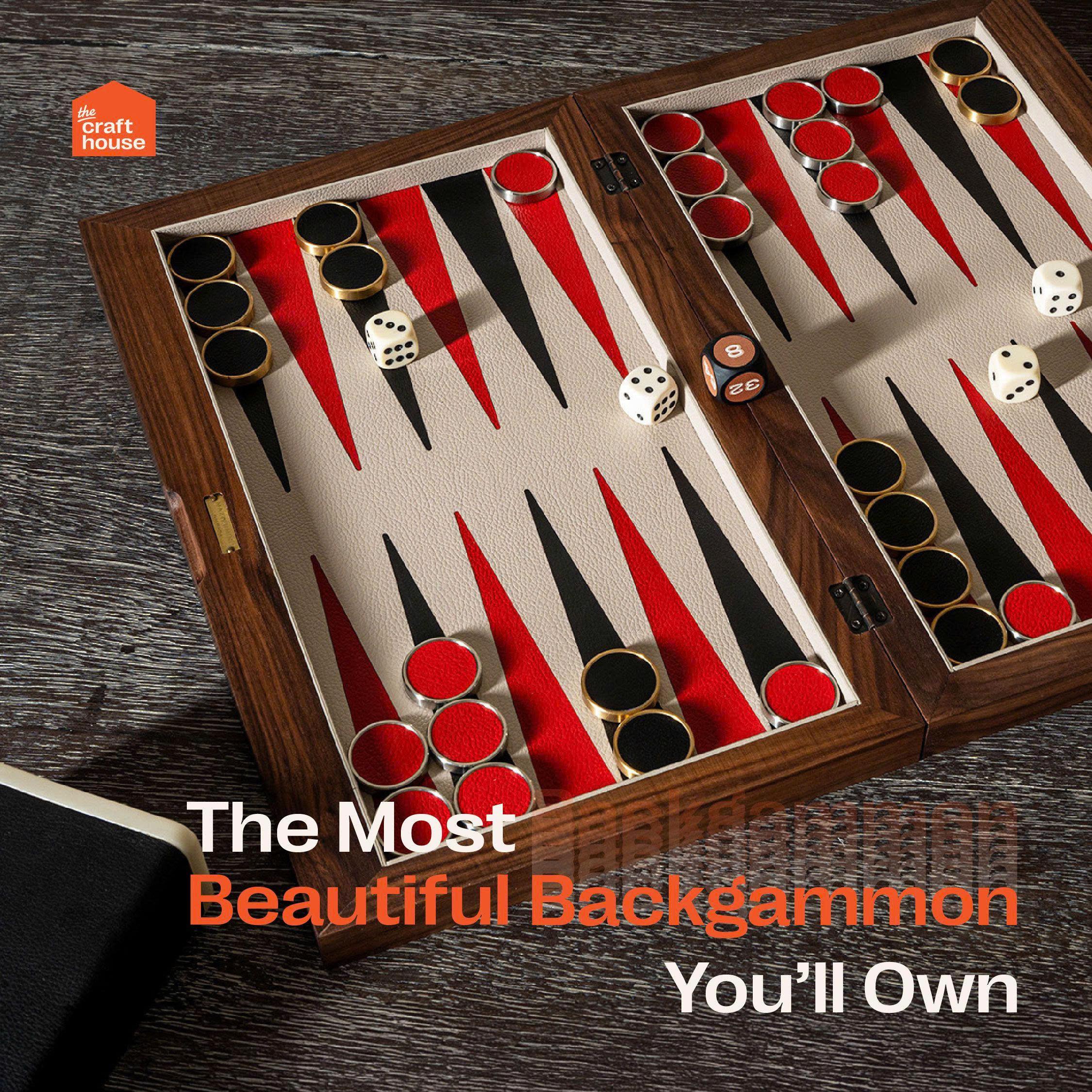 Premium Backgammon Set - Walnut Brass Leather Backgammon - 14"inch ...