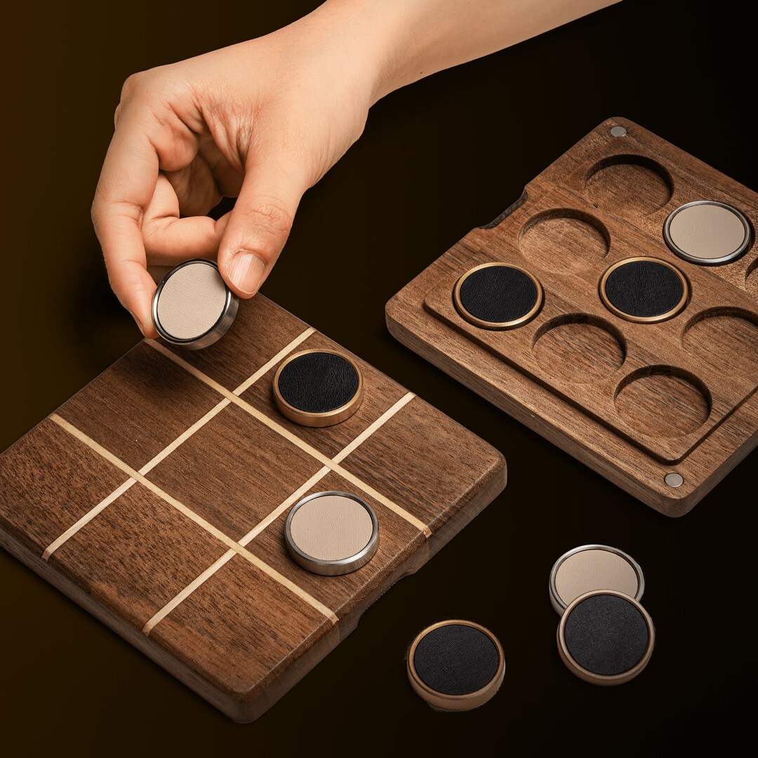 Wooden Tic Tac Toe Board Game - XOX Game - Wooden Classic Game ...