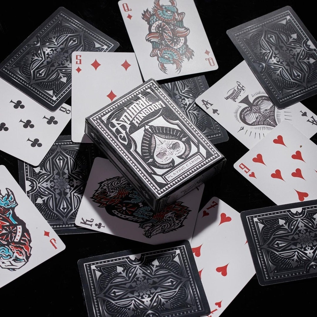 Animal Kingdom Playing Cards - Cool Black Foil Poker 54 Playing Cards ...