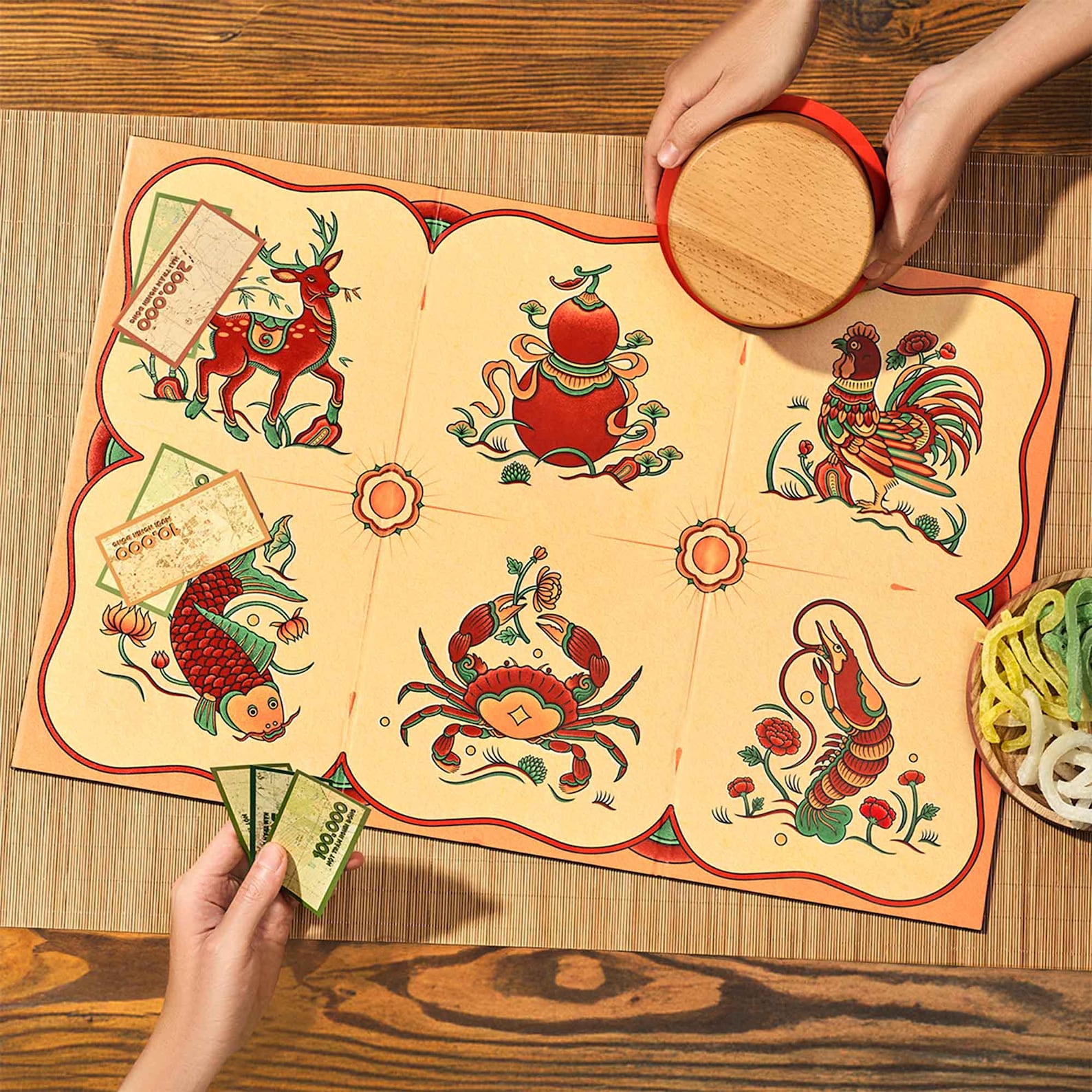 Vietnamese Bau Cua Tom Ca - Gourd-crab-shrimp-fish Game - Lucky Game ...