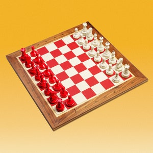 Luxury Tournament Chess Set, Gorgeous Wooden Leather Lacquered Bold ...