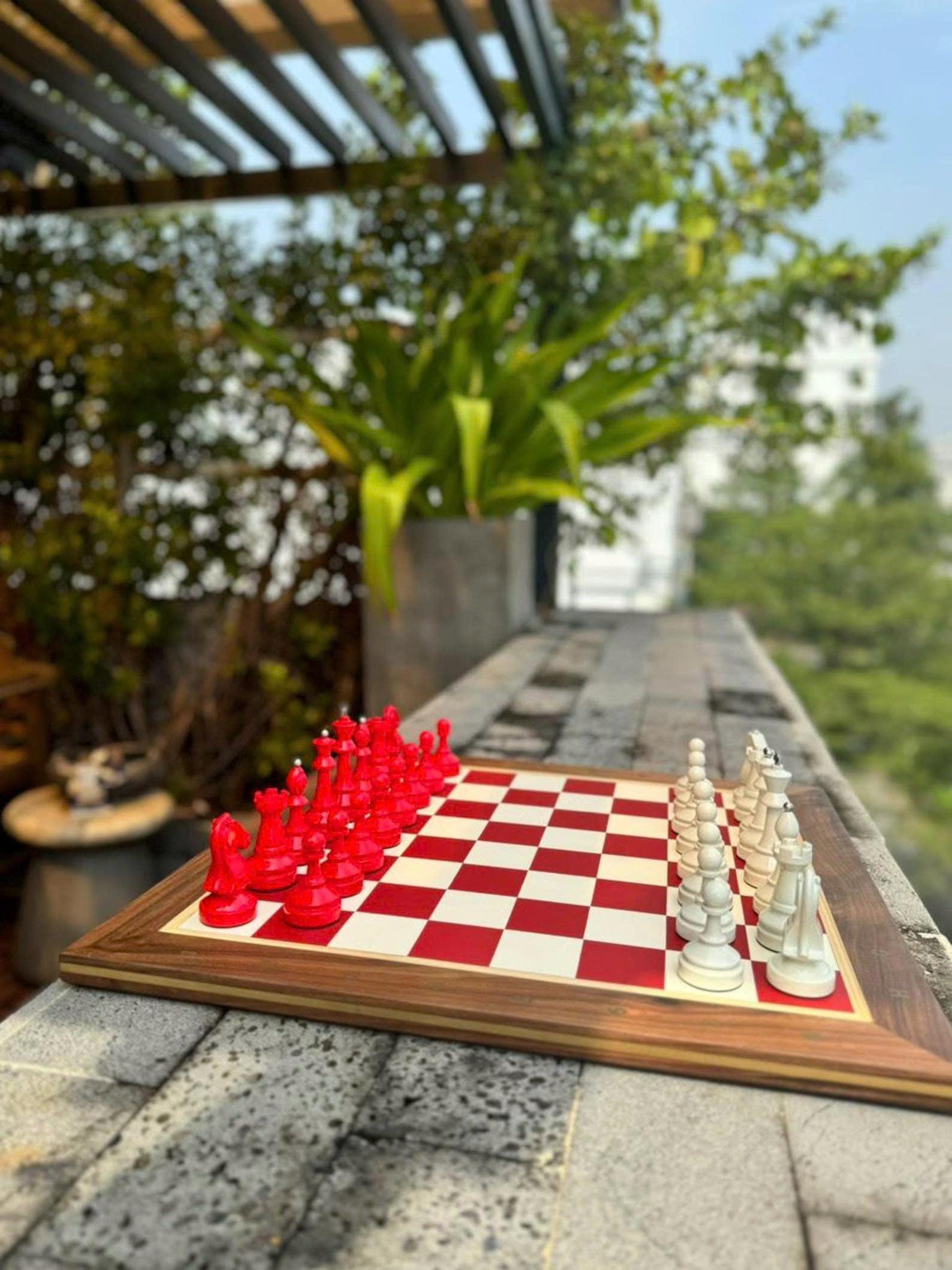 Bespoke Tournament Chess Set, Large Chess Board, Wooden Leather ...