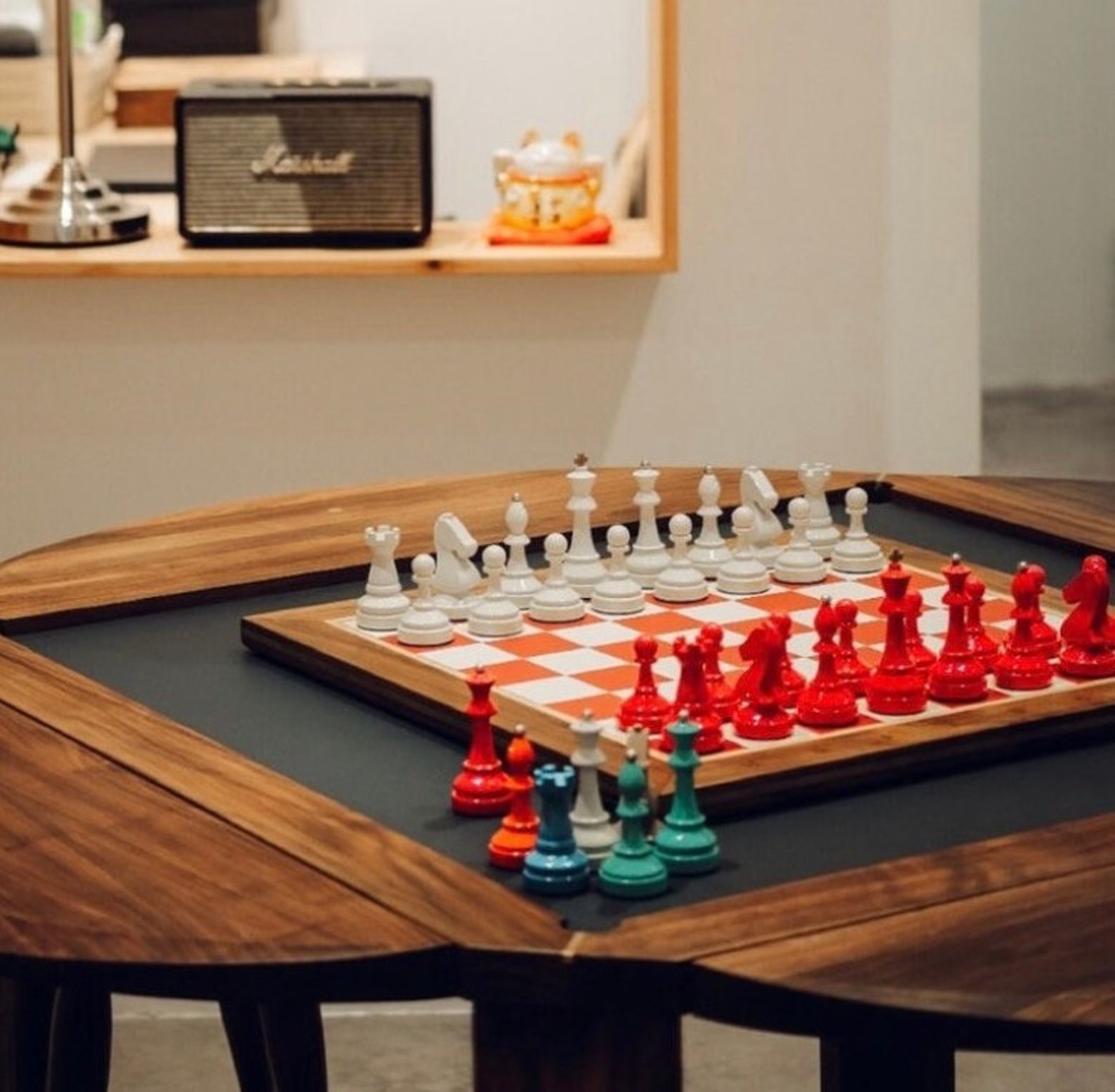 Bespoke Tournament Chess Set, Large Chess Board, Wooden Leather ...