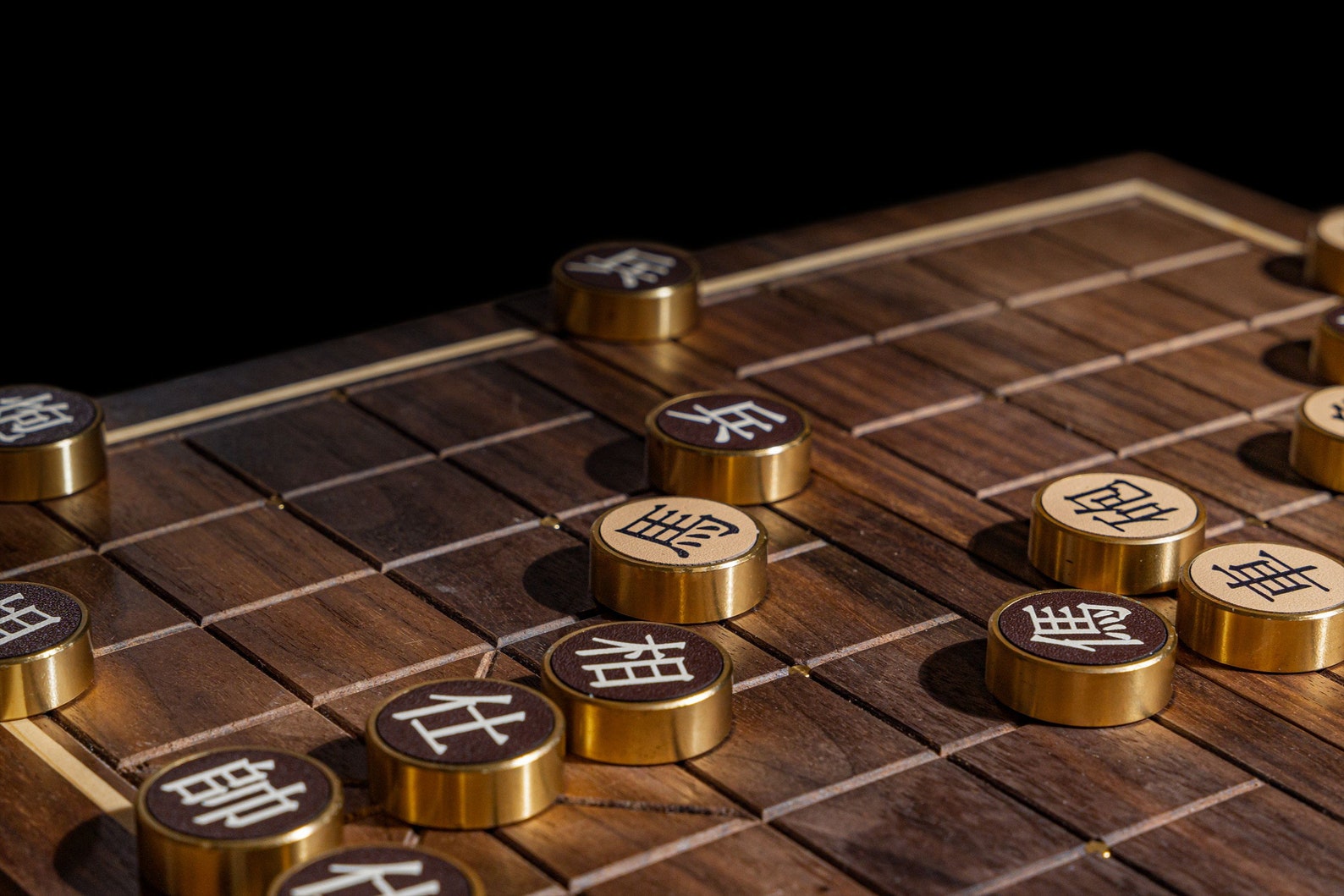 Premium Chinese Chess Set, Xiangqi Chess Set, Walnut Brass Xiangqi ...