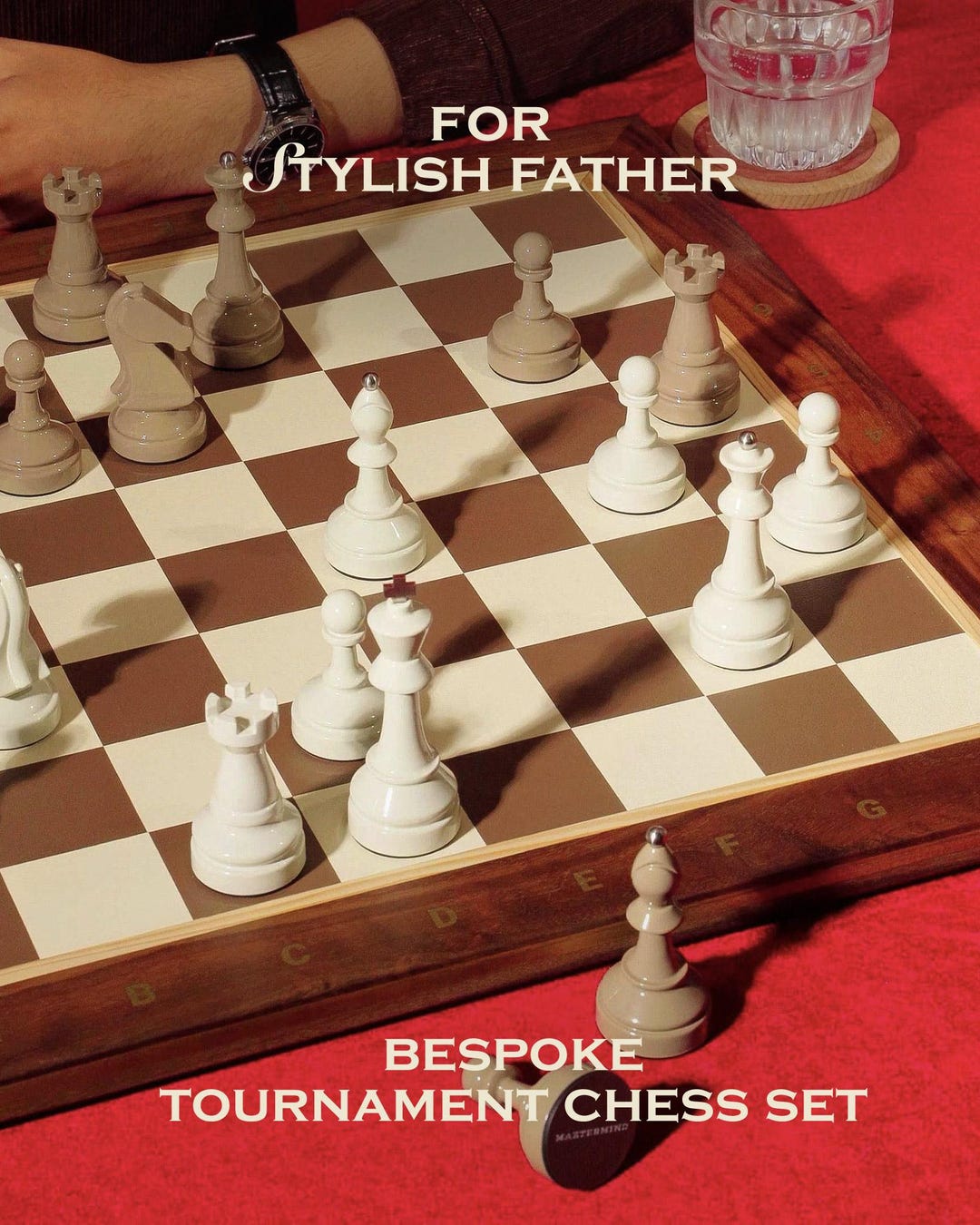Luxury Tournament Chess Set, Gorgeous Wooden Leather Lacquered Bold ...