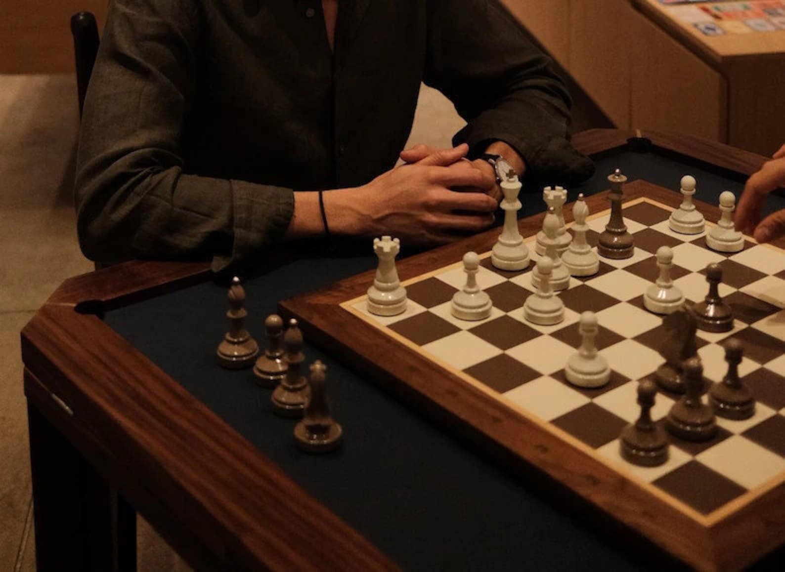 Bespoke Tournament Chess Set, Wooden Leather Lacquered Bold Chess Set ...