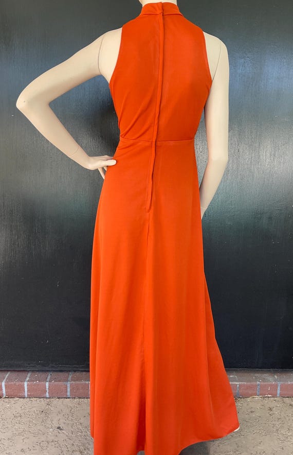 1970s rust maxi dress vintage disco - Gem