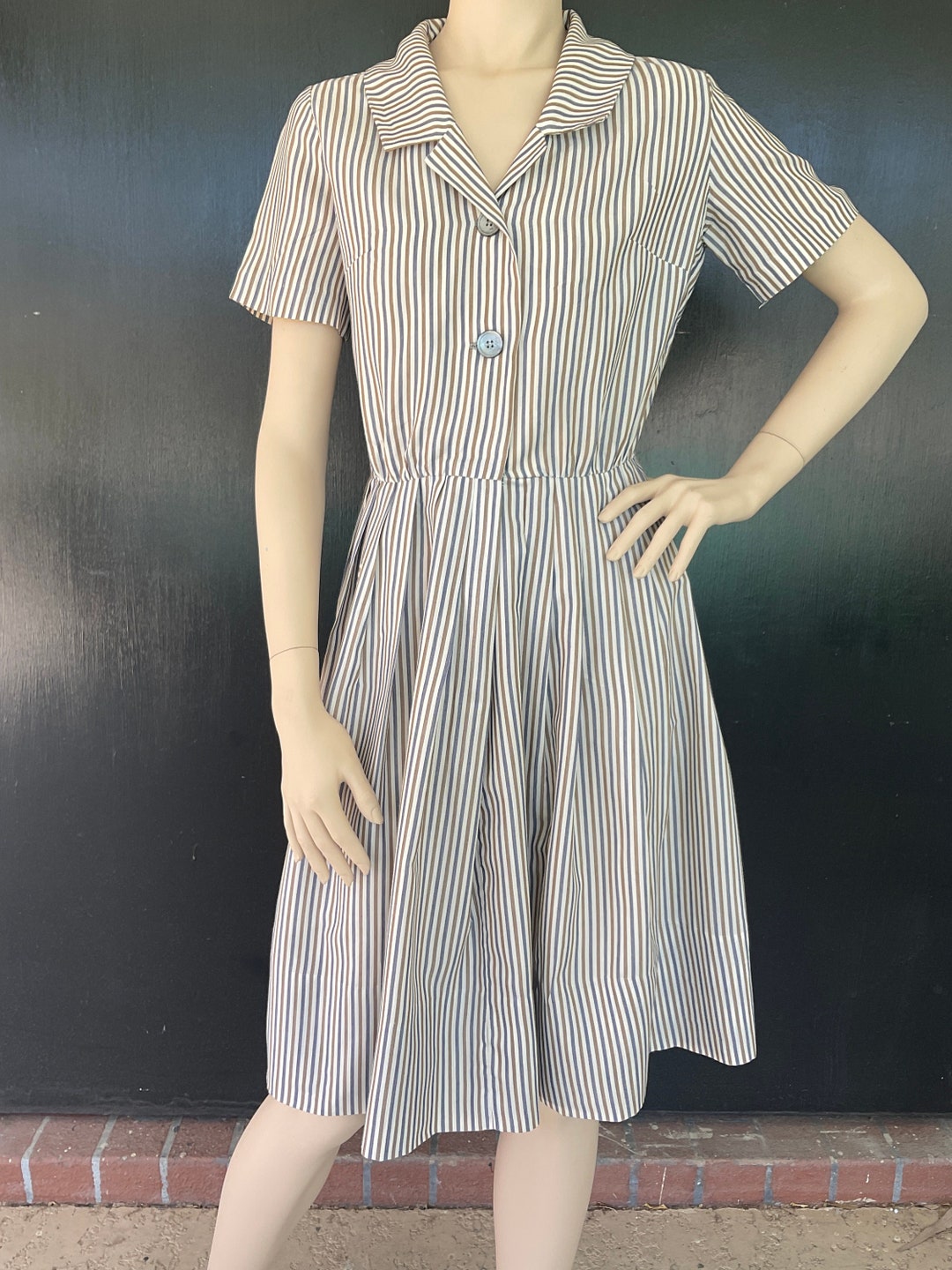 1960s Olive and Gray Nancy Greer Dress - Etsy