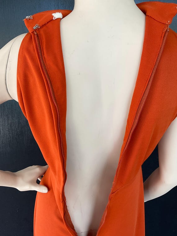 1970s rust maxi dress vintage disco - Gem