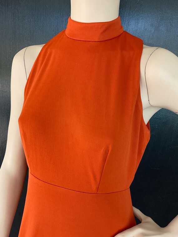 1970s rust maxi dress vintage disco - Gem