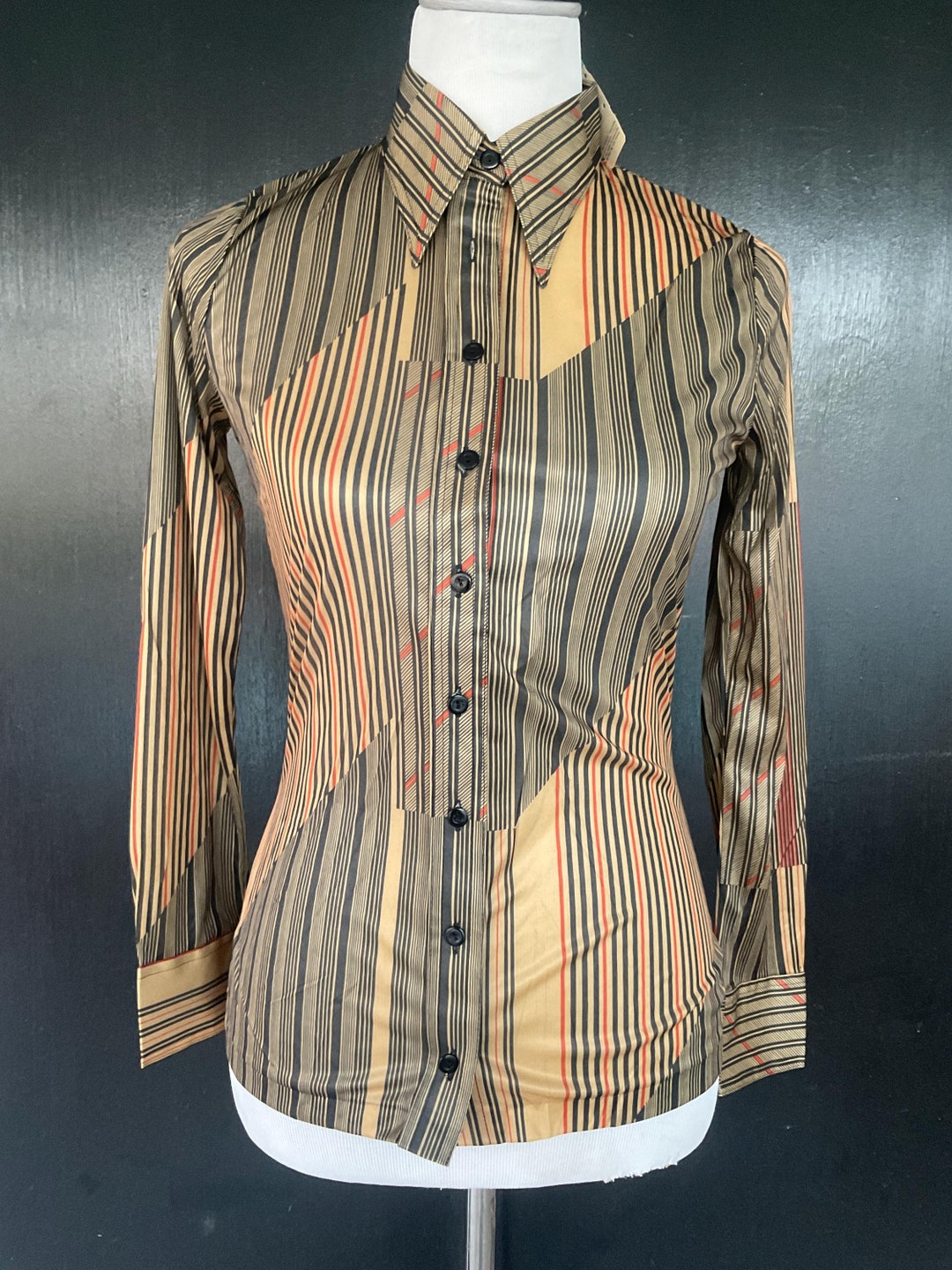 1970s Black and Gold Huk A Poo Blouse - Etsy