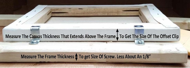 1/8 Inch Offset Clips for Canvas and Picture Framing. Screws Included ...