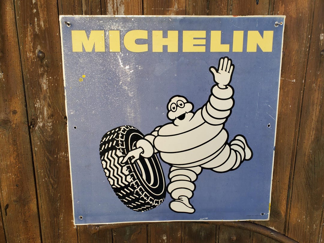 Original 1980s Michelin Sign / Tin Bibendum Michelin Sign / Original ...