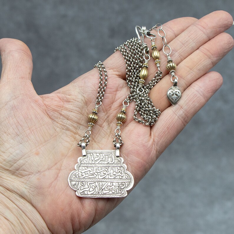 Vintage Afghan Islamic Calligraphy Magic Square Amulet With Gold Washed ...