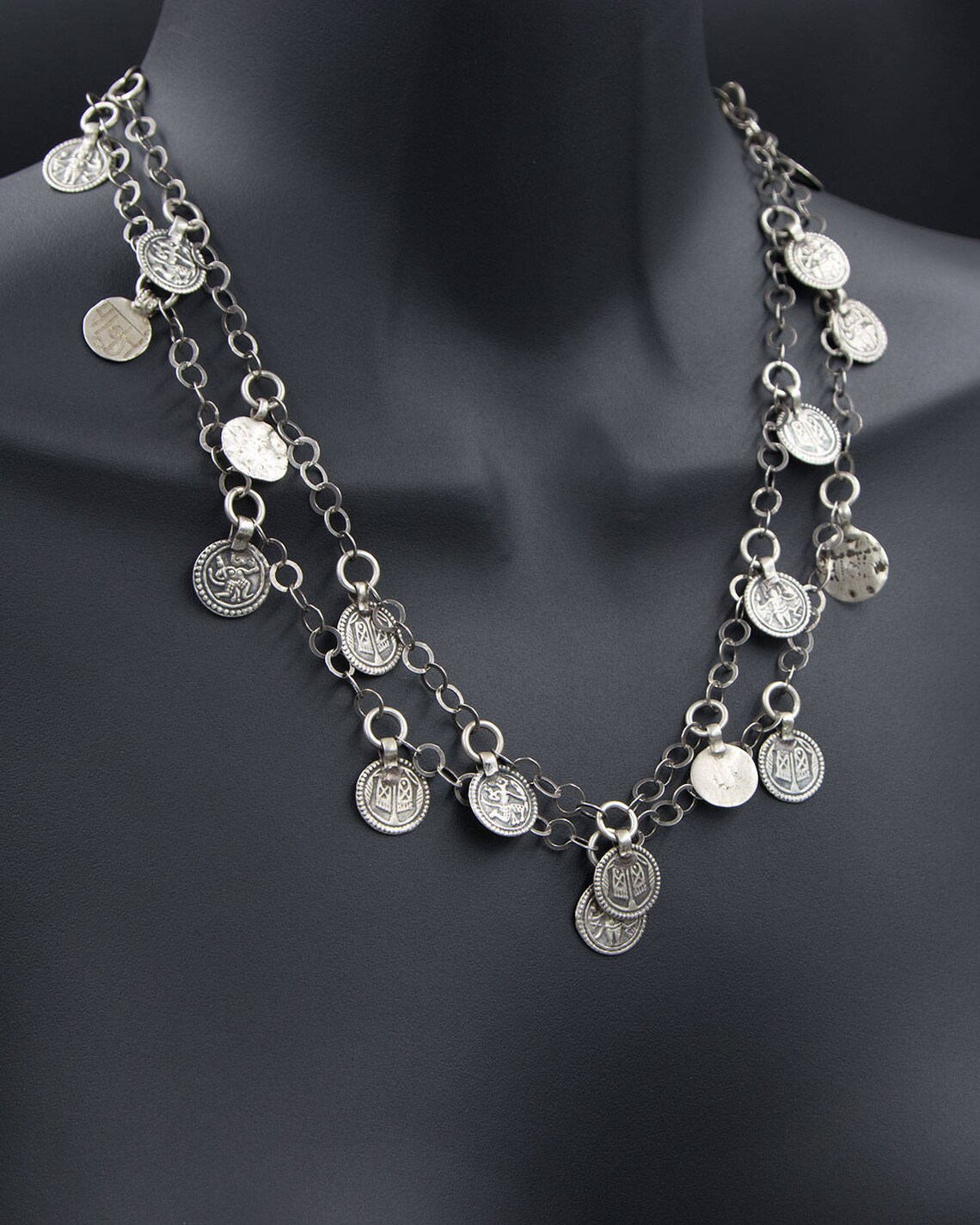 Unique Protection Necklace Hindu Amulet Necklace Old India Silver Multi ...