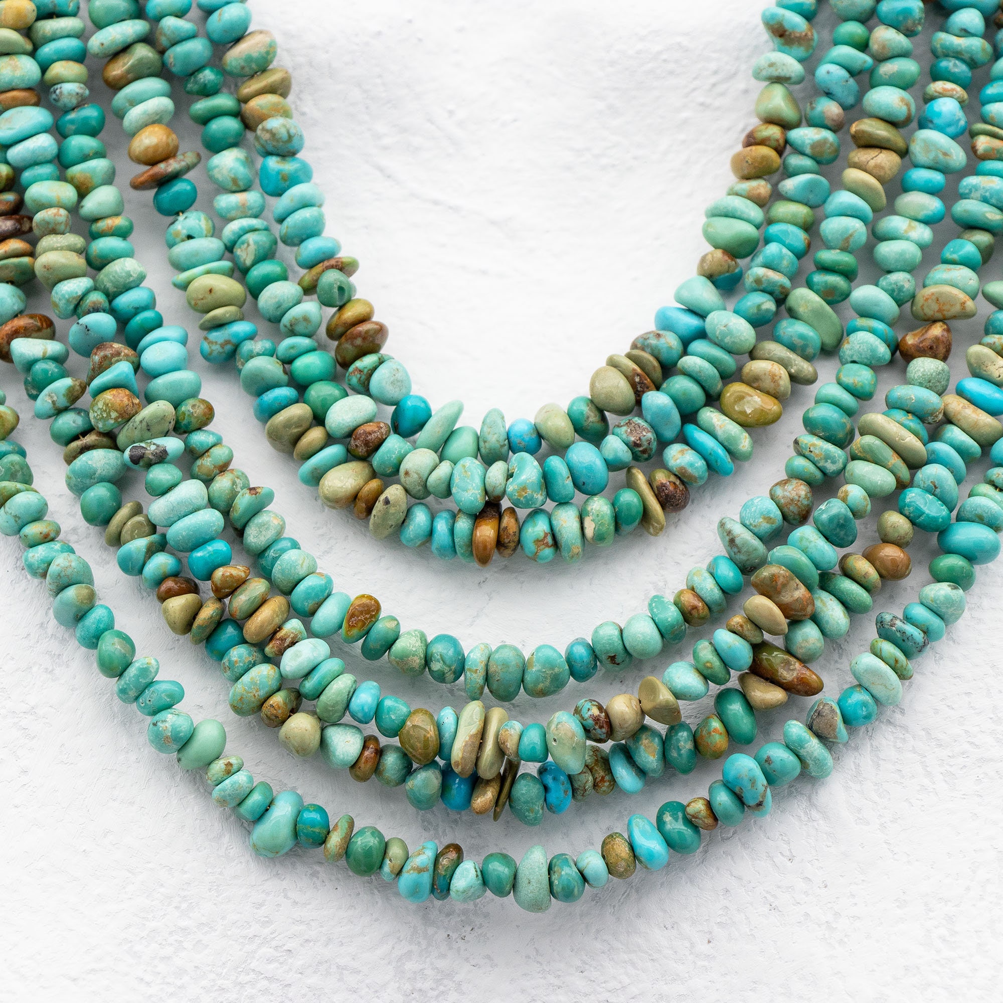 Multi-strand Turquoise Bead Necklace Genuine Kingman Turquoise Beaded ...