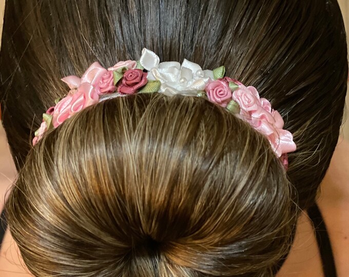 PETITE PINK Ballet Bun Wrap, Ballerina Bun Crown, Bun Hair Accessories ...