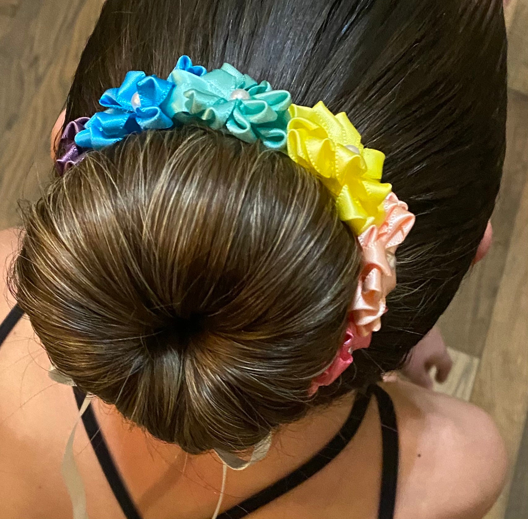 PASTEL RAINBOW Ballet Bun Wrap Ballerina Bun Crown Bun Hair - Etsy