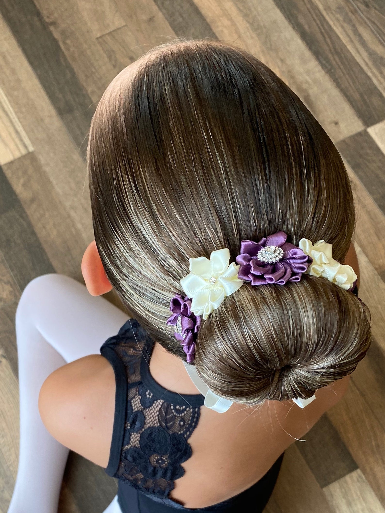 PLUM FLOWER Ballet Bun Wrap, Ballerina Bun Crown, Ballet Bun Blossom ...