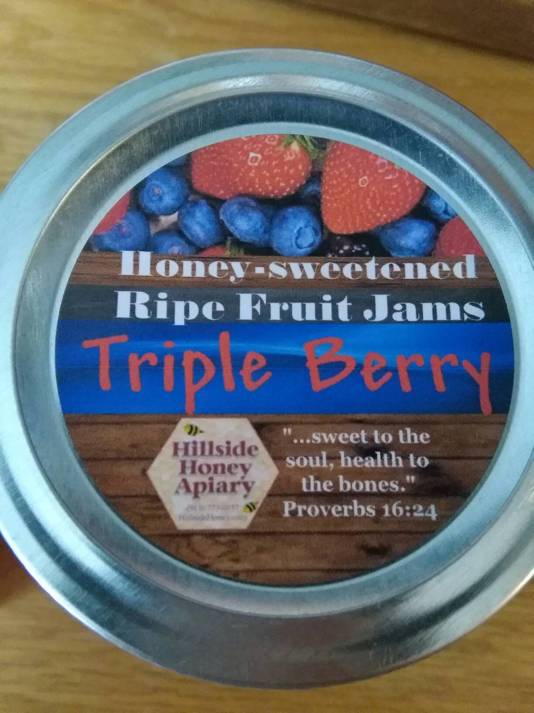 Raw Honey-sweetened Ripe Fruit Jam, Blackberry, Peach, Strawberry ...