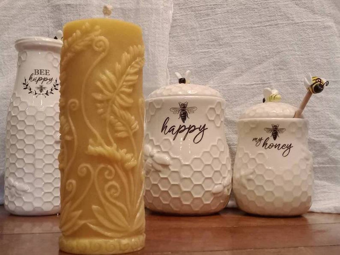 Large Fern Leaf Pillar - All-natural Beeswax Candle - Etsy