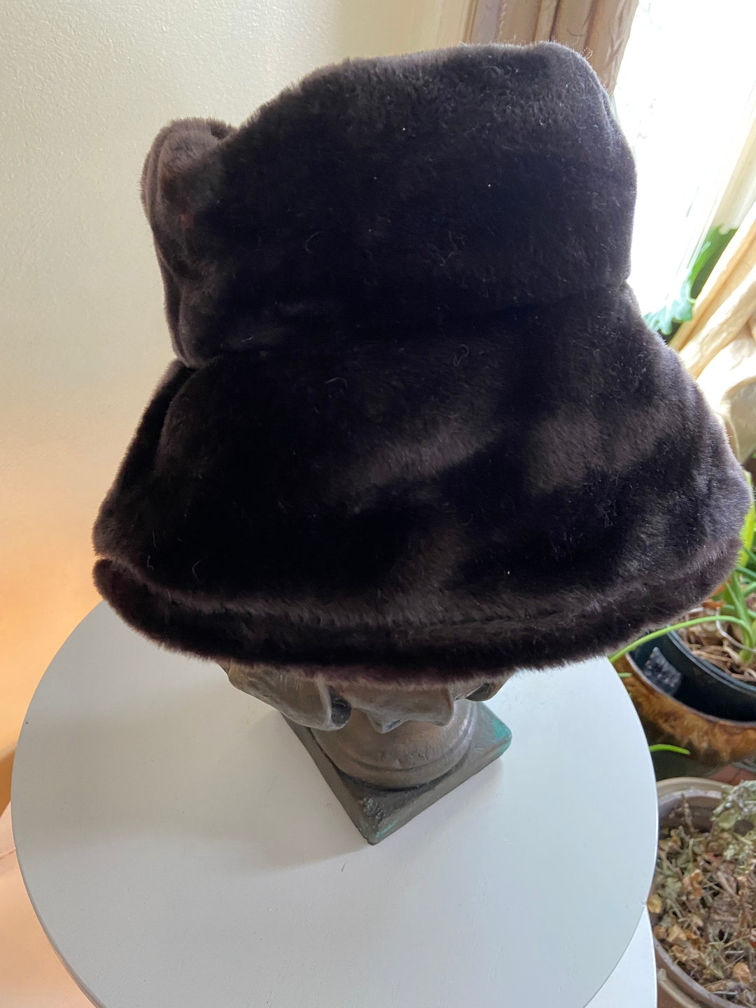Vintage Faux Fur Betmar New York Brown Slouchy Bucket Winter Hat - Etsy
