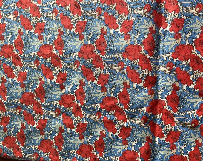Liberty of London Clementina B Red Tana Lawn Fabric Premium - Etsy