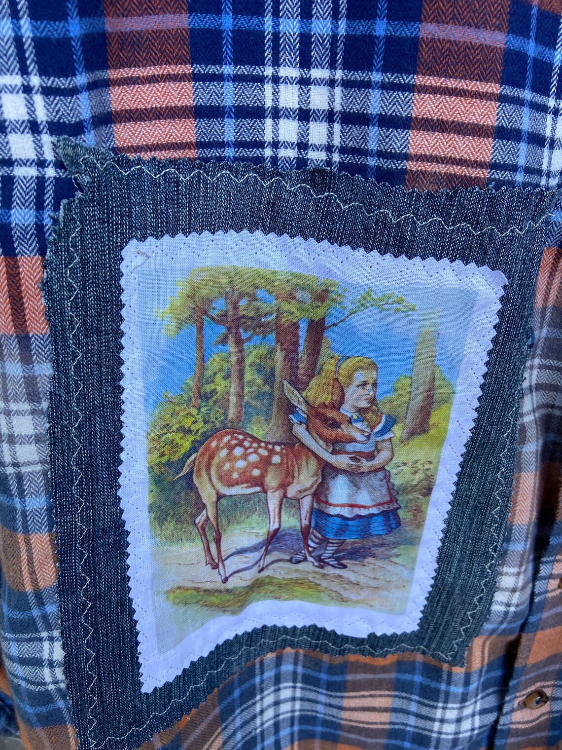 Izod Flannel Two Toned W Vintage Embroidery Lace Flounce Alice in ...