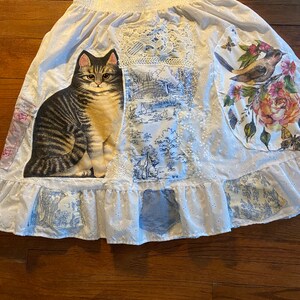 Redesigned Upcycled White Skrt W Ruffle Antique Linens Fabrics Romantic ...