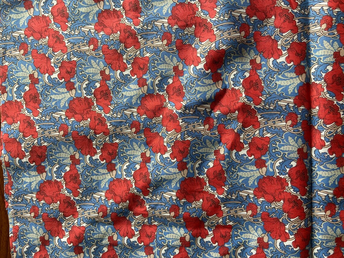 Liberty of London Clementina B Red Tana Lawn Fabric Premium - Etsy