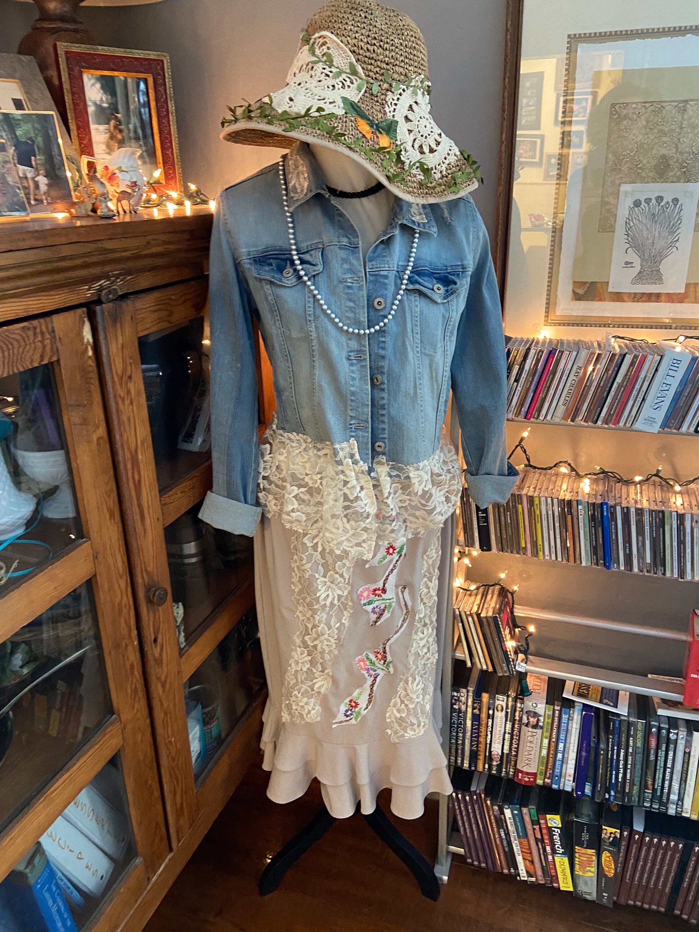 Redesigned Ruffled Mermaid Skirt W Vintage Embroidered Linens and Lace ...