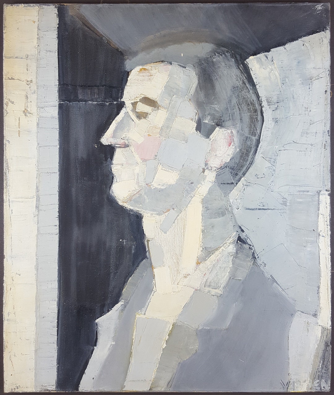 Antique Painting "portrait of a Man" Oil Canvas Cubism Original Man ...