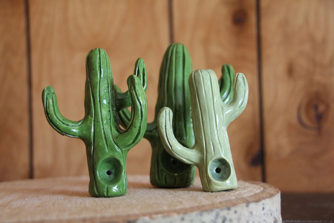Cactus Pipe Ceramic Tobacco Cacti Desert Handmade One of a Kind for ...