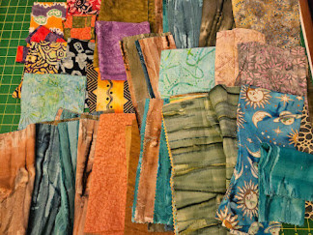 Batik Scraps, Fabric Scraps, Large Fabric Scraps, Fabric Pieces, Fabric ...