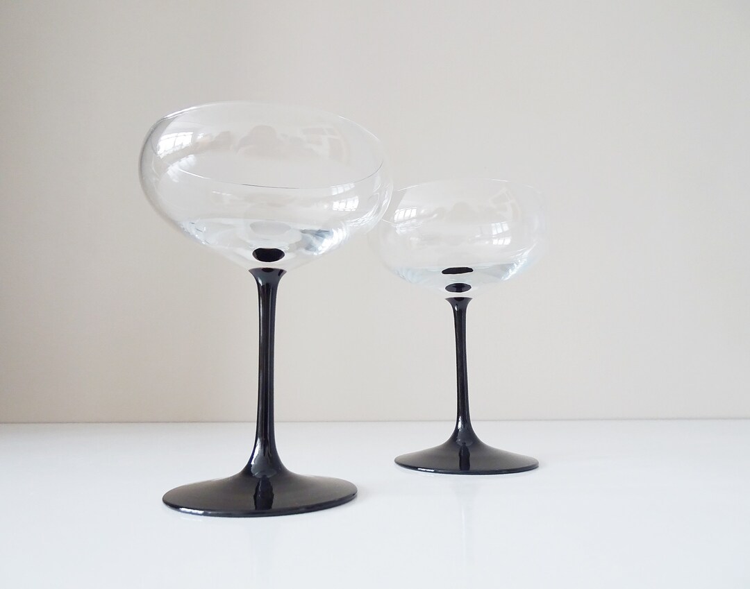 Champagne Glass Black Stem Leonardo Champagne Bowl - Etsy