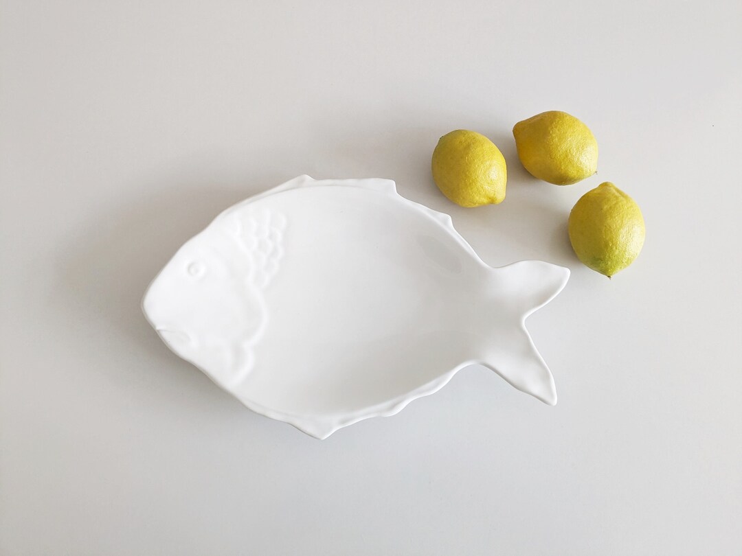 Fish-shaped Serving Plate, Ceramic Plate, Vintage Fish Plate, Serving ...
