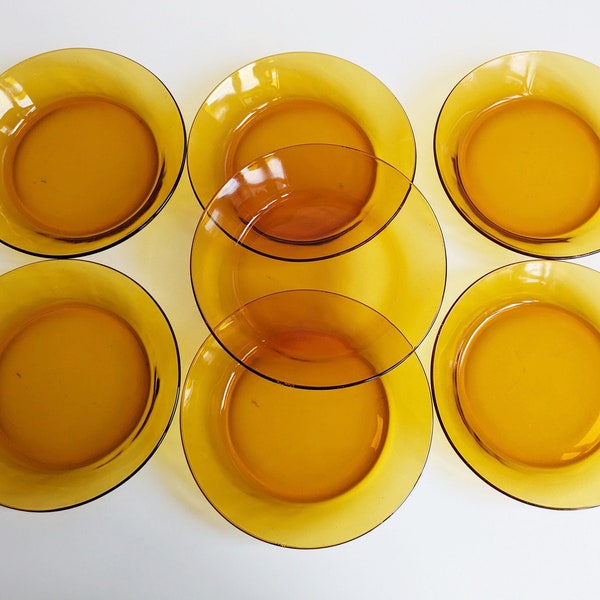Amber Glass Plates - Etsy