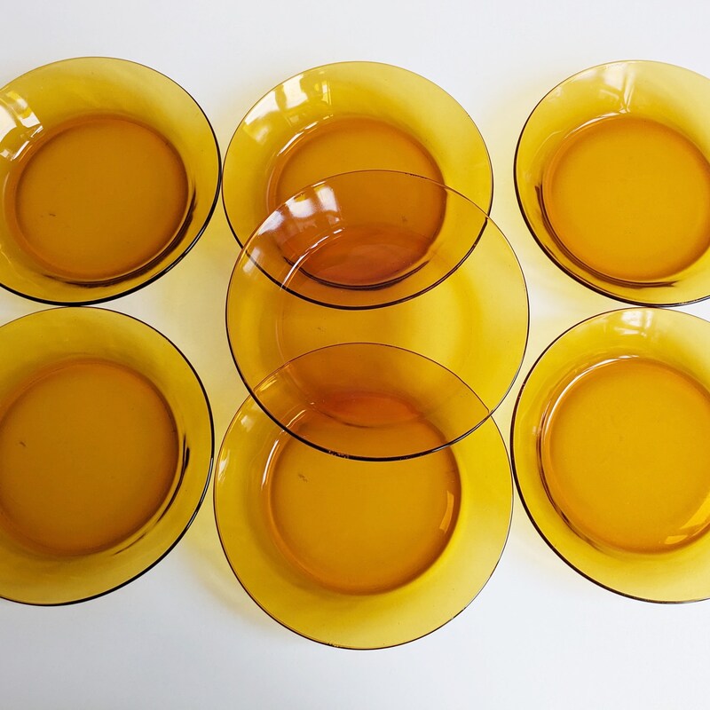 Amber Glass Plates - Etsy
